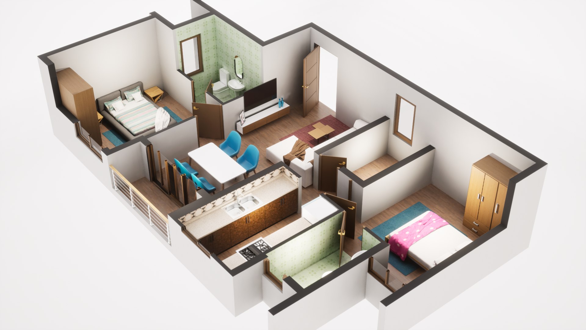 3D Floor Plan Model 21 3D Model - TurboSquid 1970841