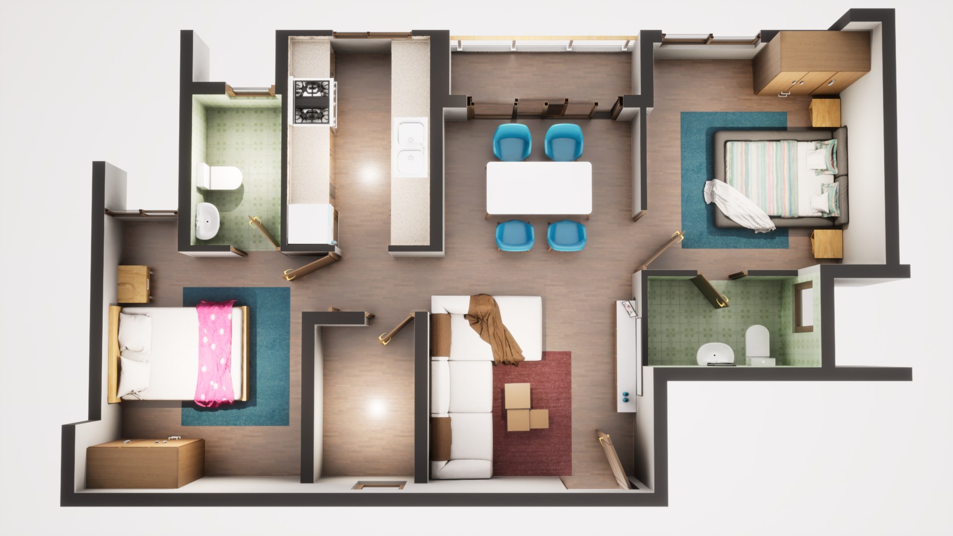 3D Floor Plan Model 21 3D Model - TurboSquid 1970841