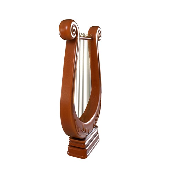 antique lyre obj