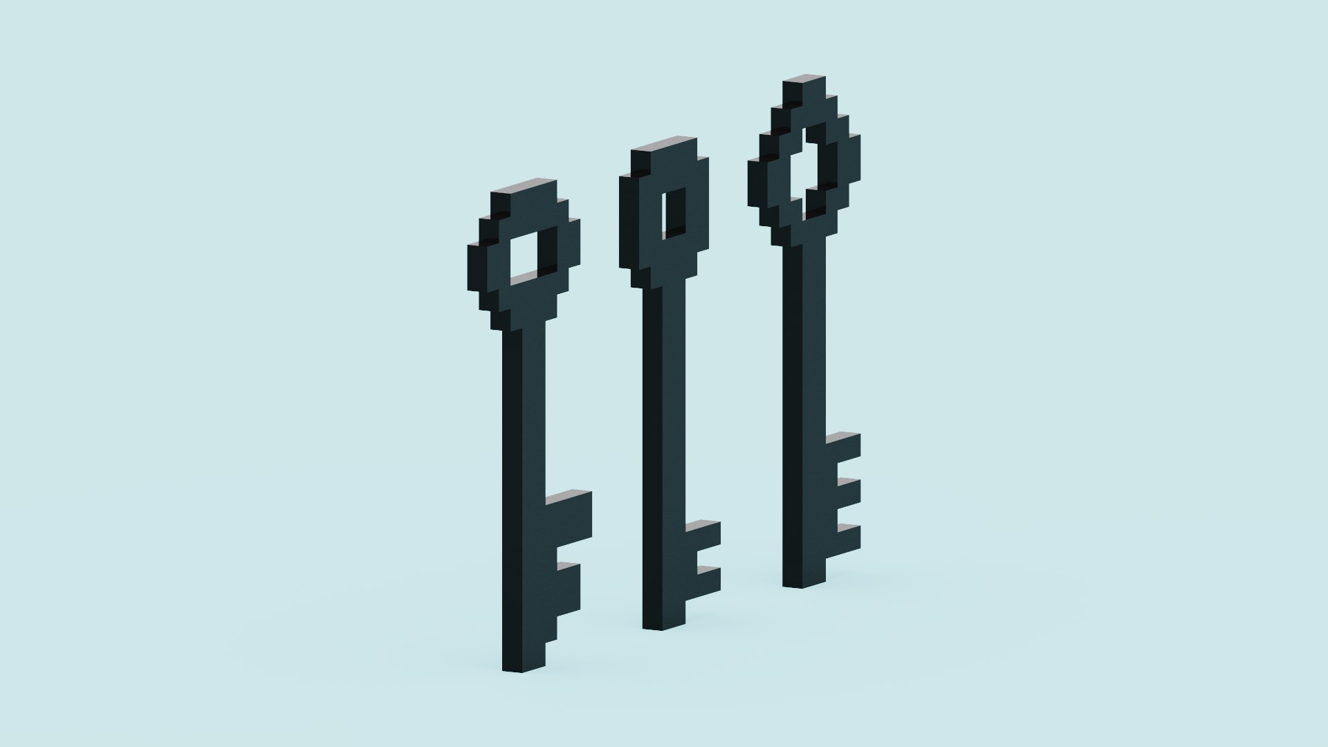 3D Voxel Black Keys - TurboSquid 1978353