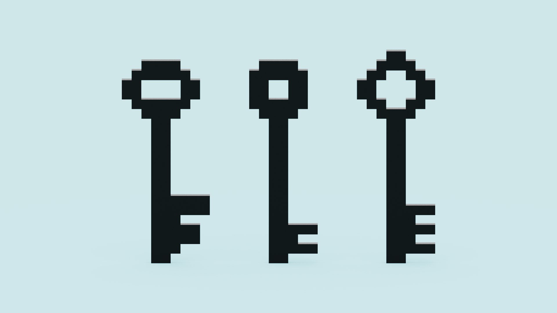 3D Voxel Black Keys - TurboSquid 1978353