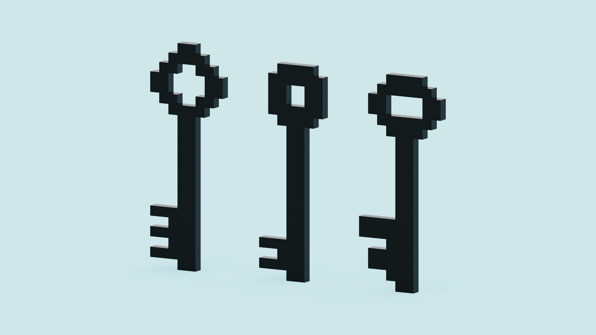 3D Voxel Black Keys - TurboSquid 1978353