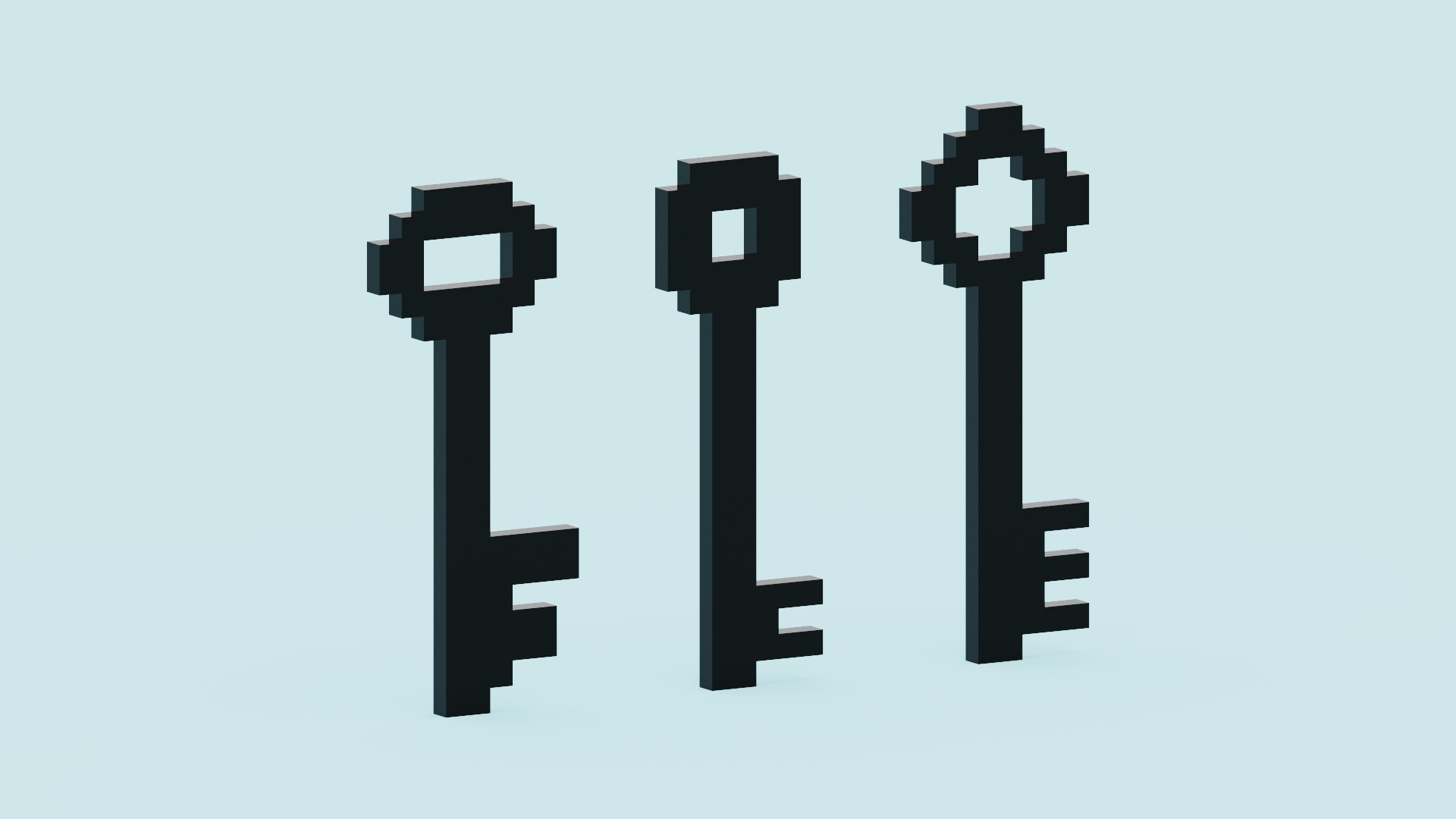 3D Voxel Black Keys - TurboSquid 1978353