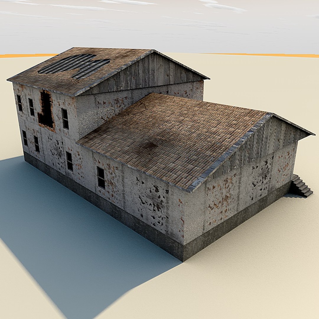 3d Model Weathered Houses Building