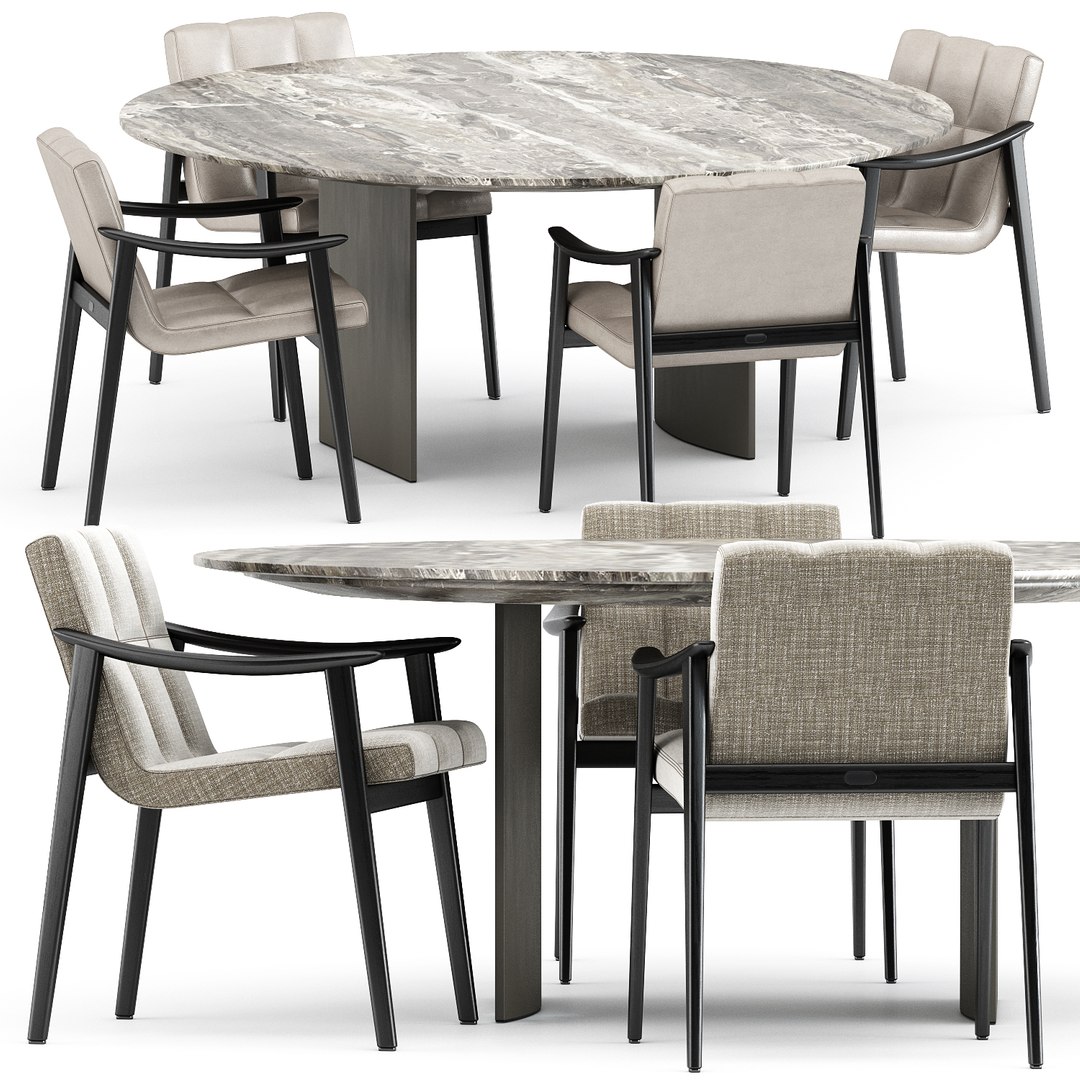 3D Fynn Chair Linha Dining Table - TurboSquid 1683481
