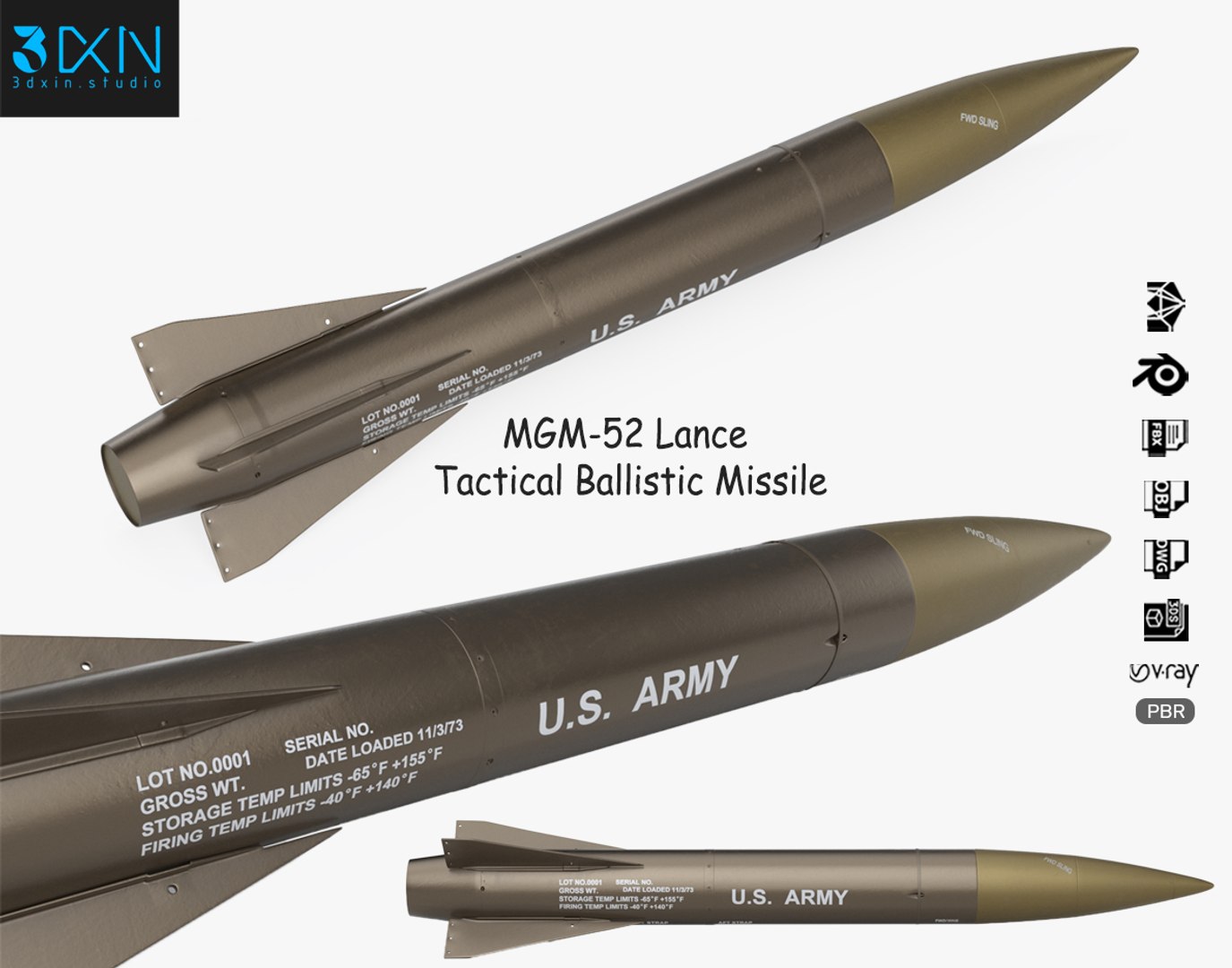 MGM-52 Lance Tactical Ballistic Missile 3D - TurboSquid 2175680