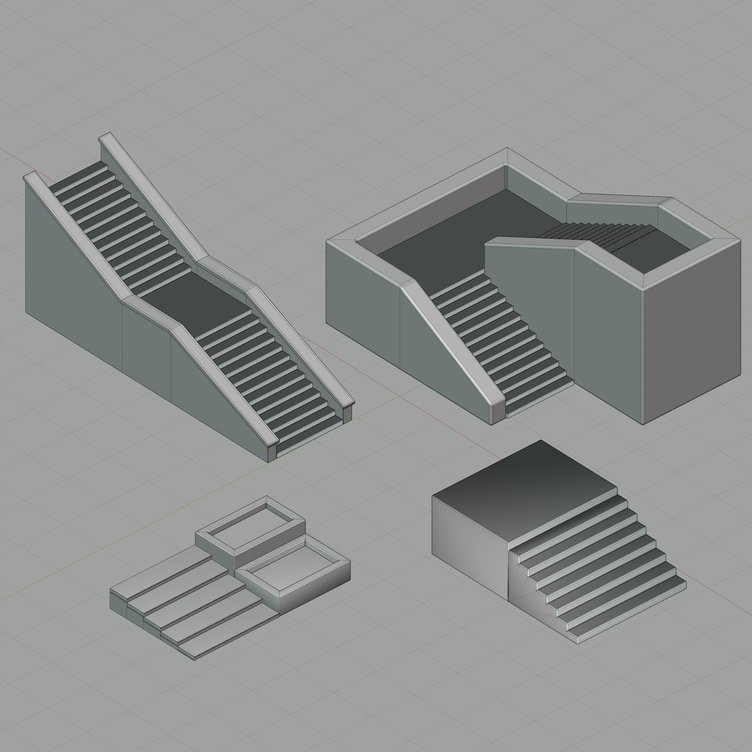Stairs Cartoon 3D Model - TurboSquid 2194997