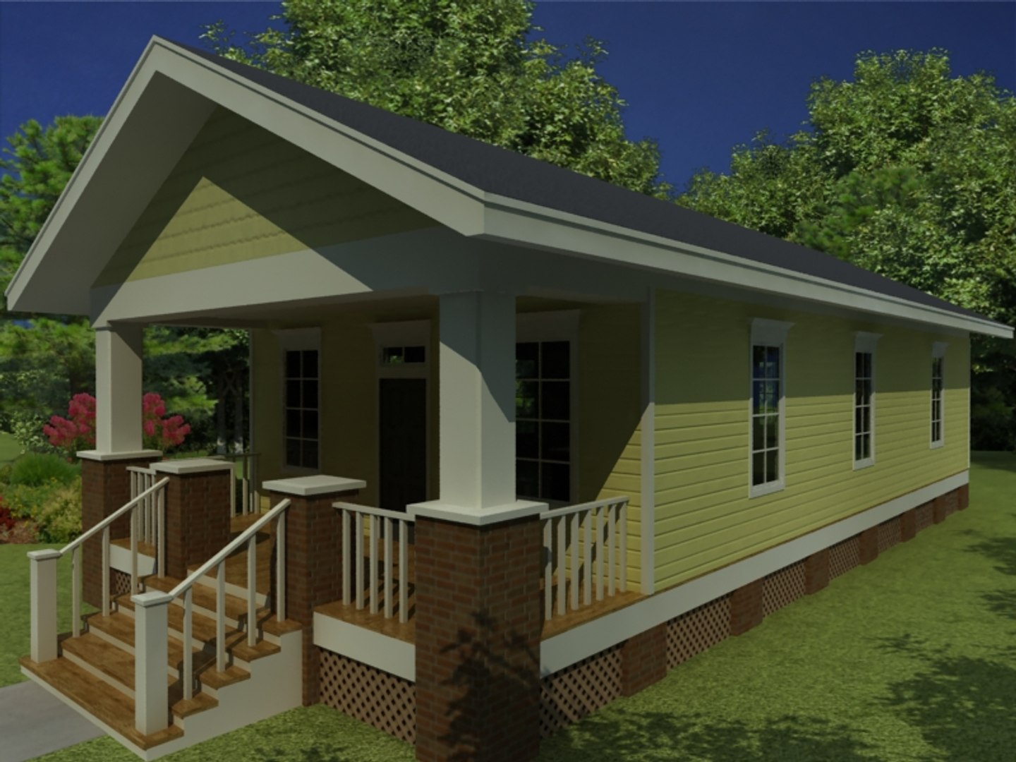 5 Cottage Homes 3d Model