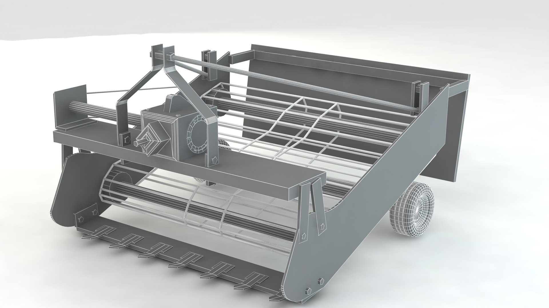 potato harvester 3d model