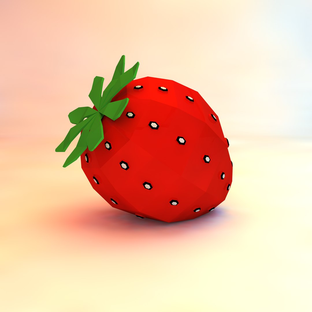 3d strawberry asset model