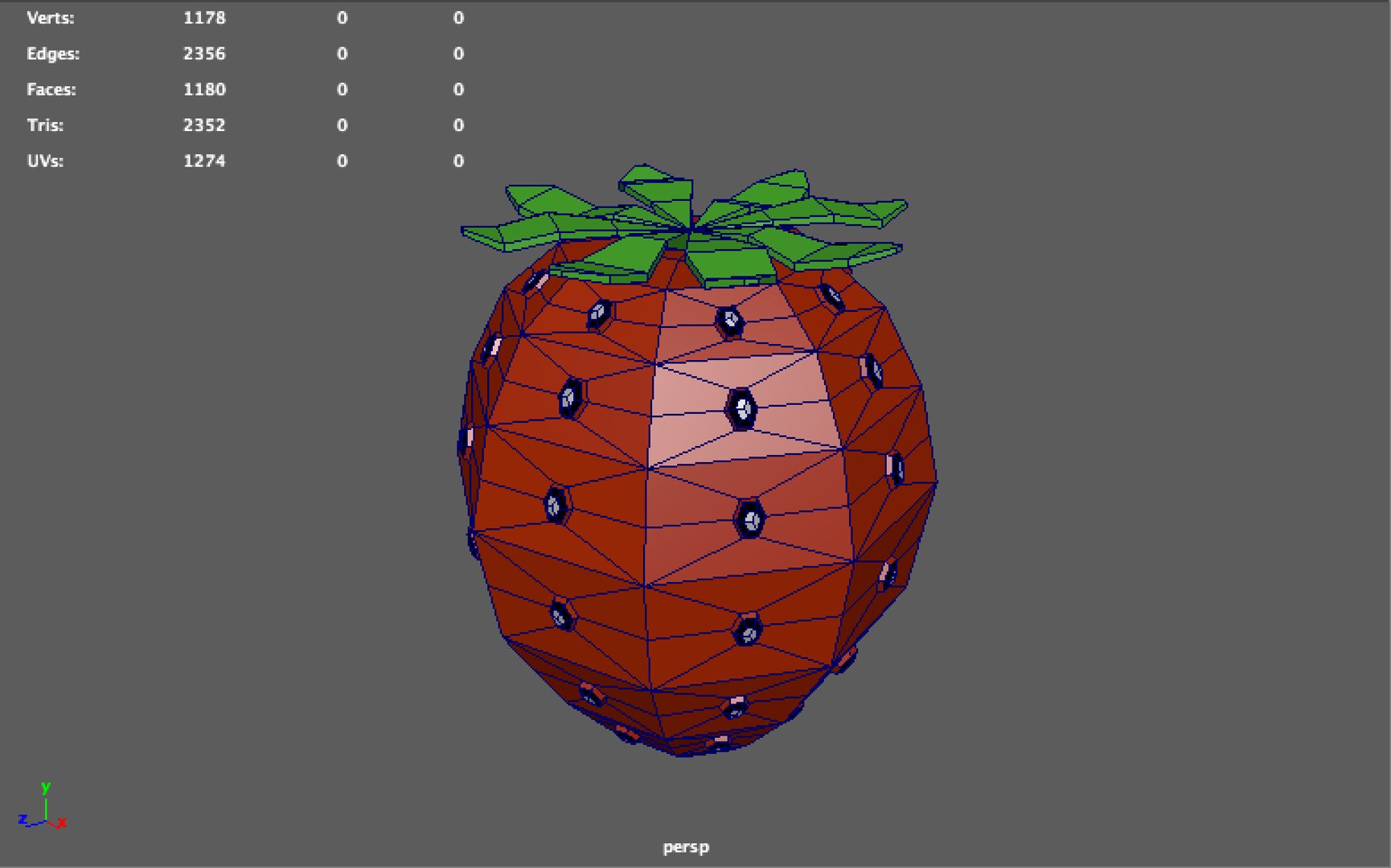 3d strawberry asset model