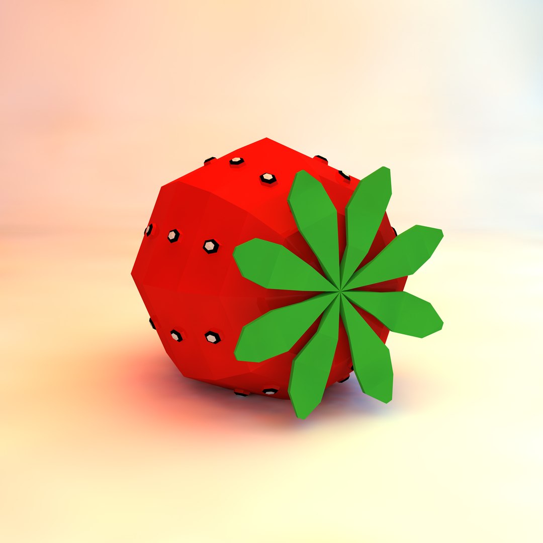 3d strawberry asset model