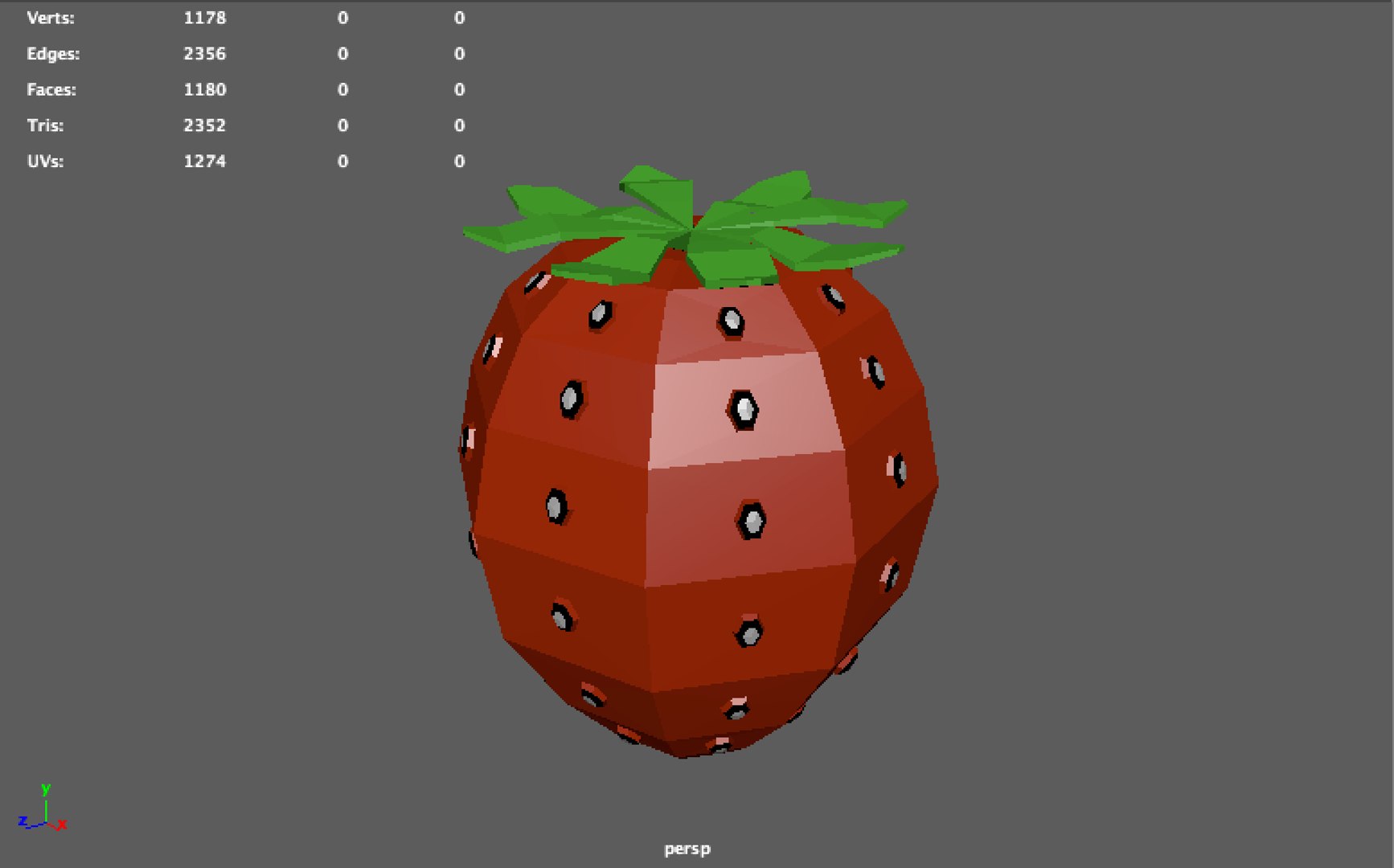 3d strawberry asset model