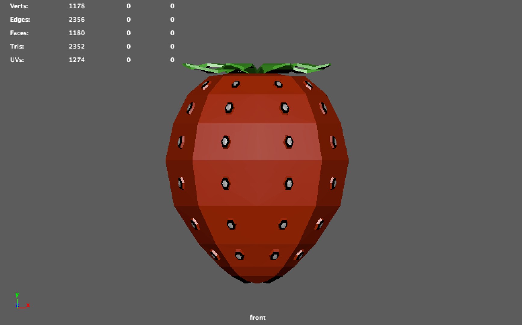 3d strawberry asset model