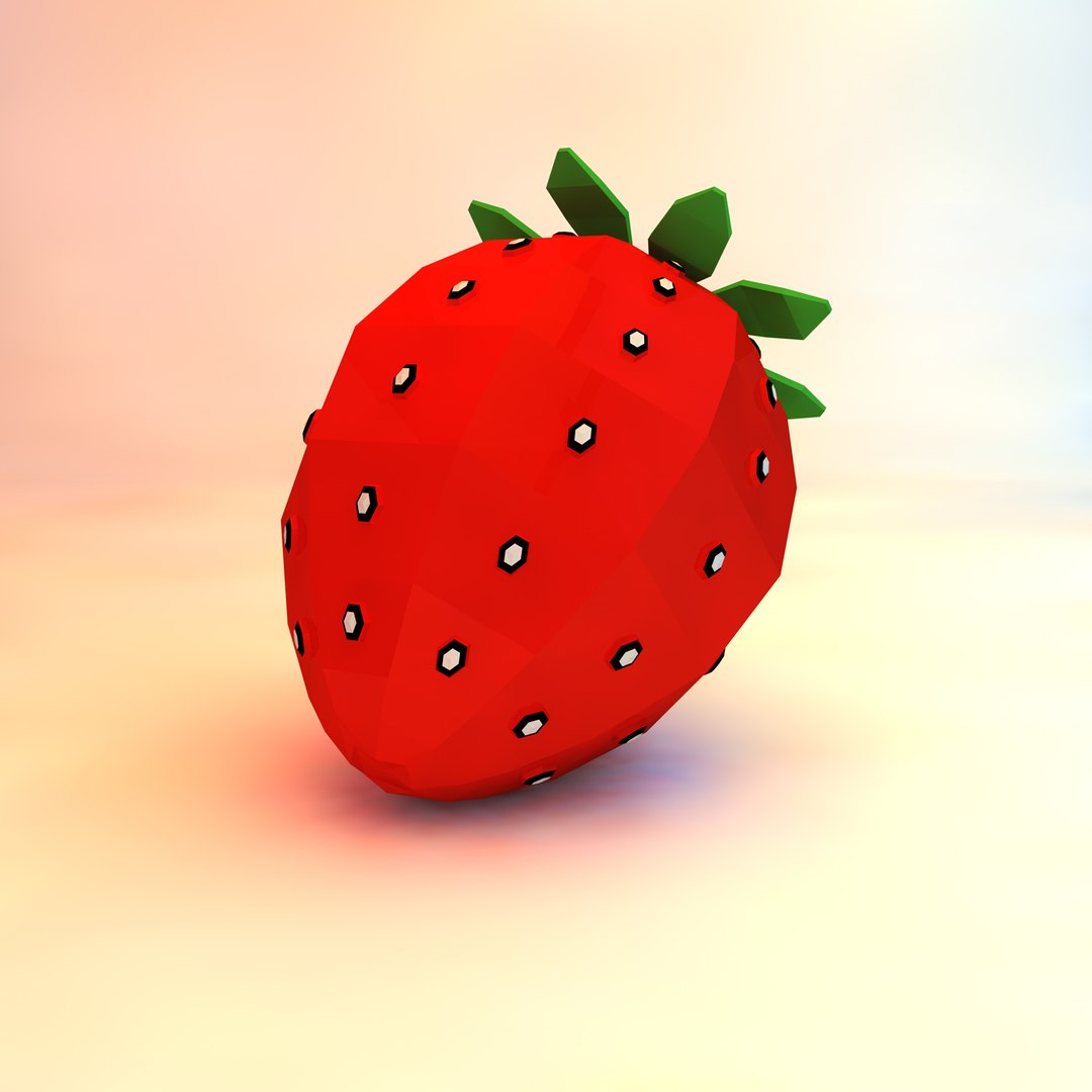 3d strawberry asset model