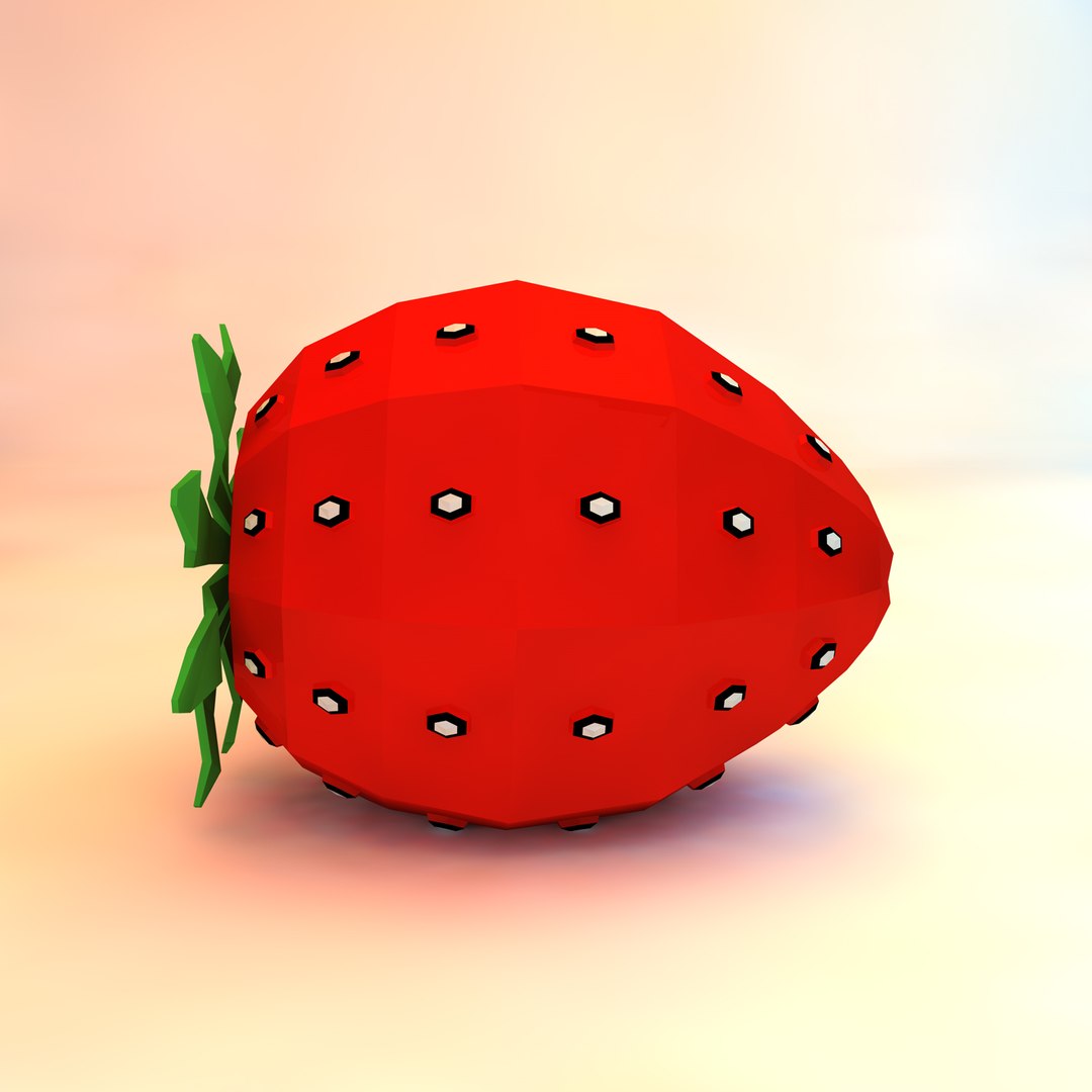 3d strawberry asset model