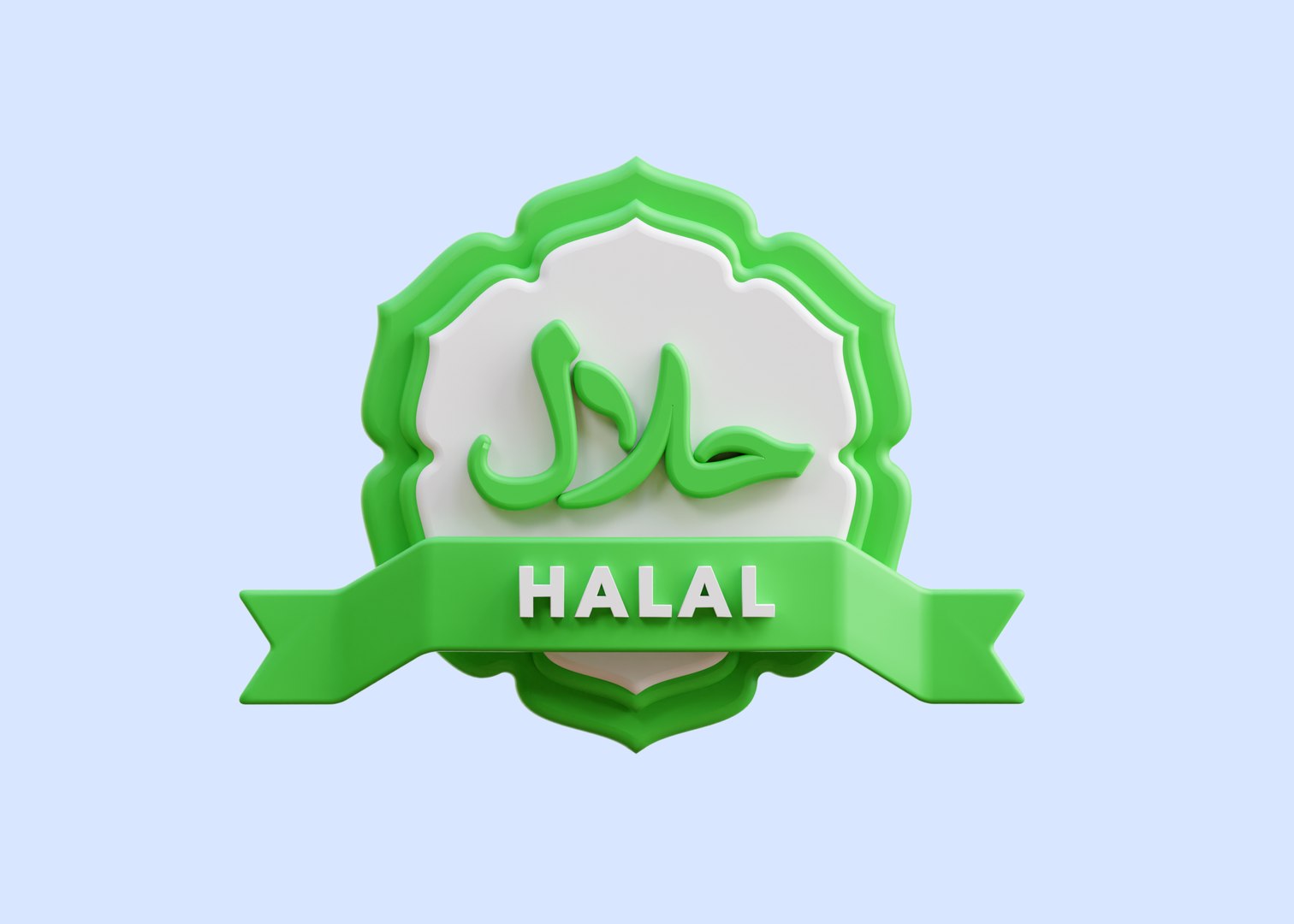 Halal Badge 3D Illustration Model - TurboSquid 2230891