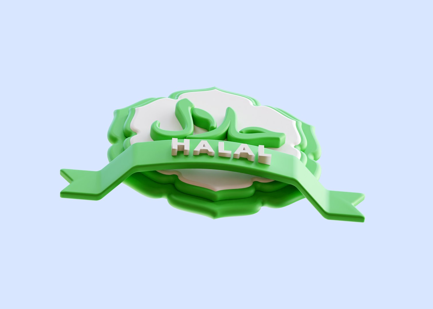 Halal Badge 3D Illustration Model - TurboSquid 2230891