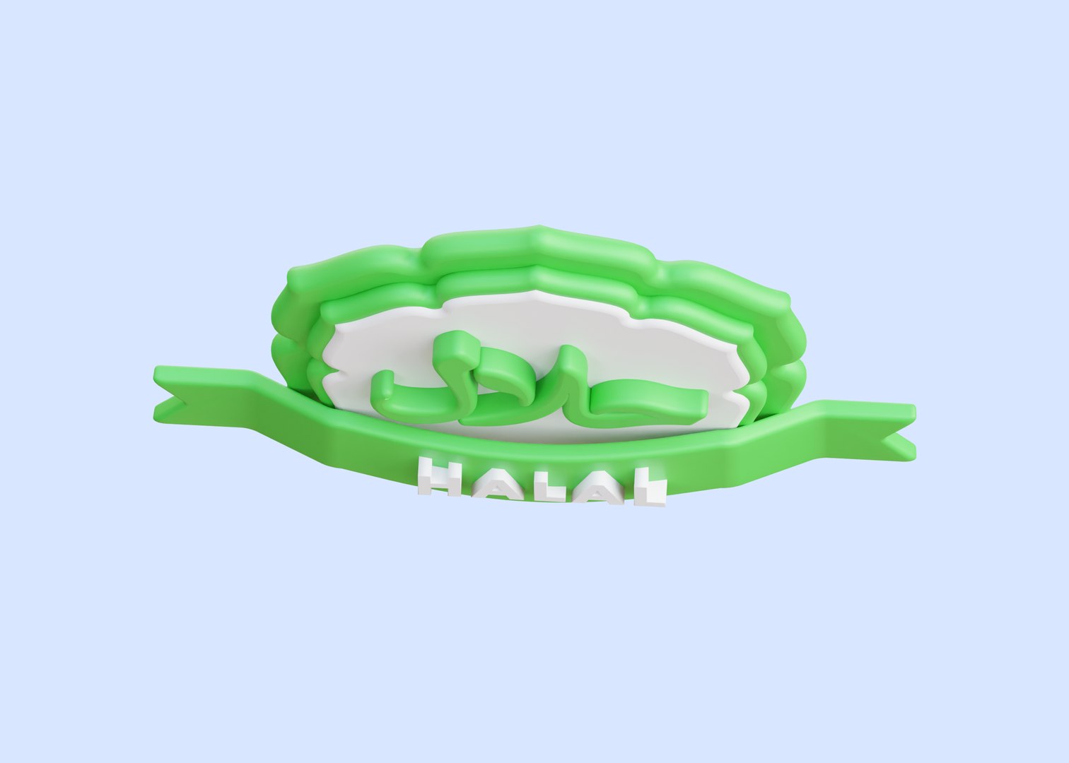 Halal Badge 3D Illustration Model - TurboSquid 2230891