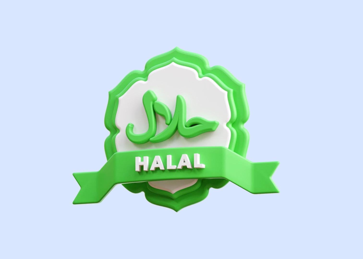 Halal Badge 3D Illustration Model - TurboSquid 2230891