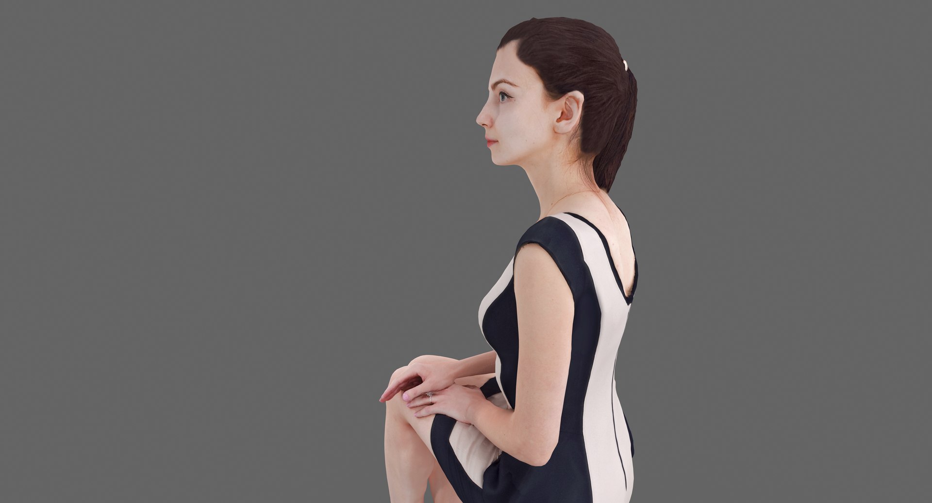3d model woman casual sitting