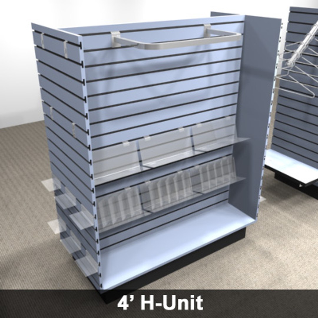 3d Slatwall Floor Display Store Interior