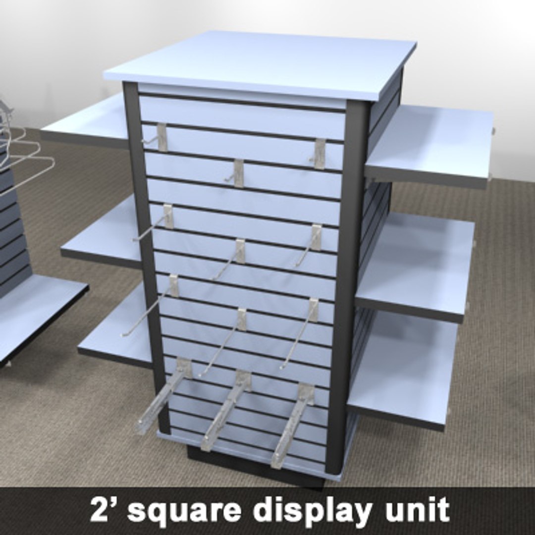 3d Slatwall Floor Display Store Interior
