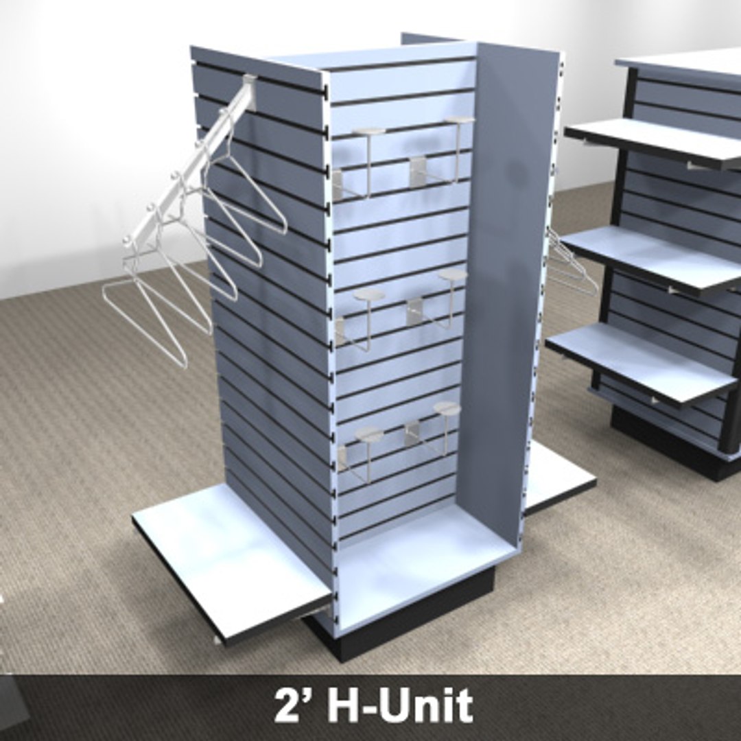 3d Slatwall Floor Display Store Interior