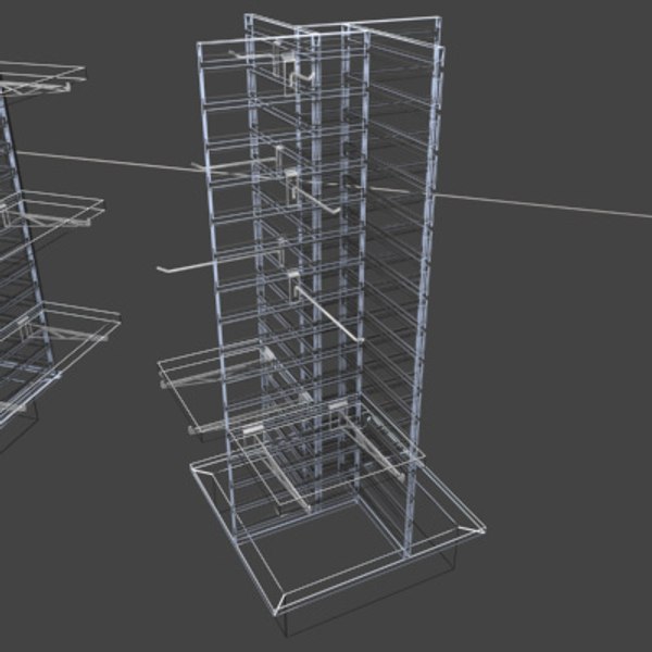 3d slatwall floor display store interior