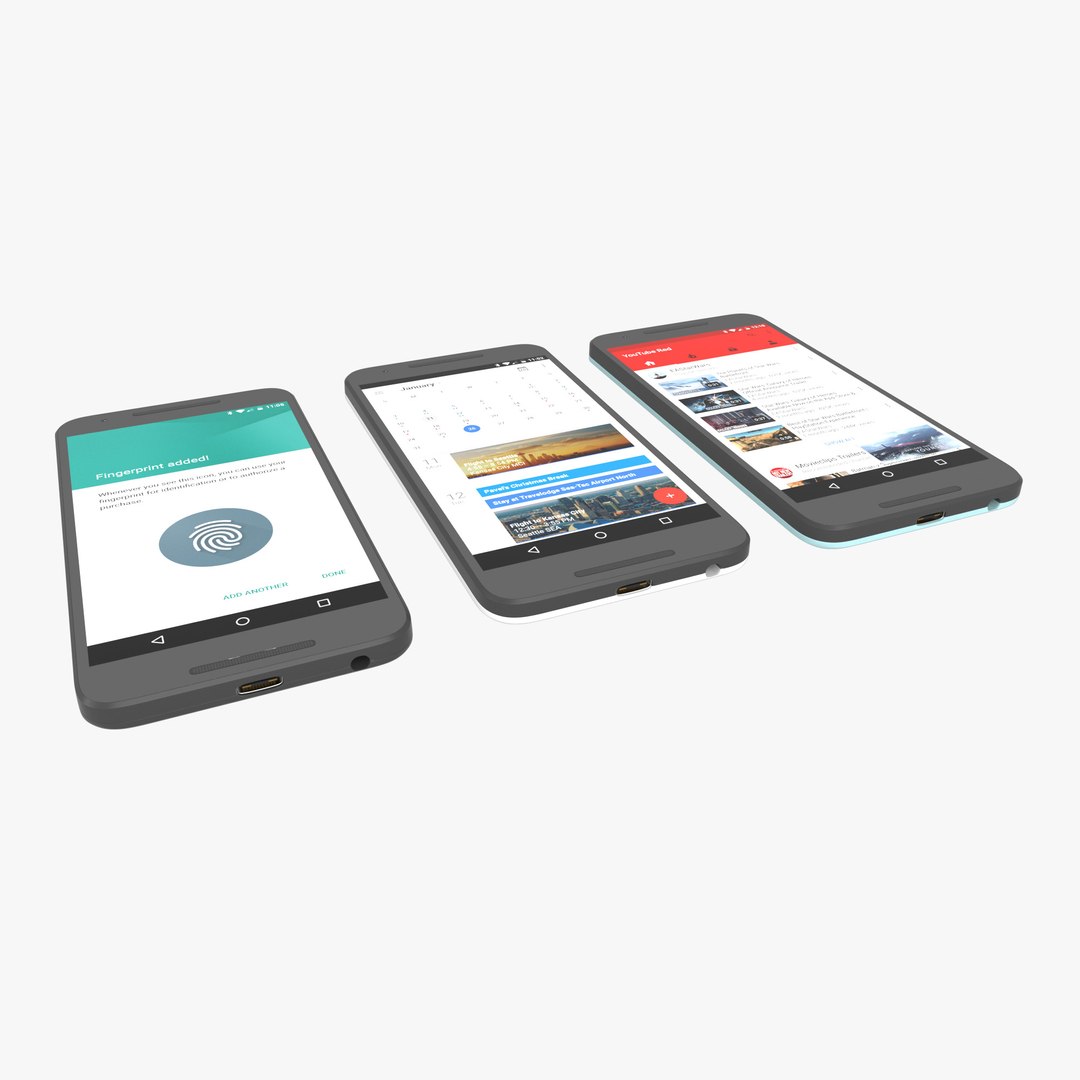 Set android phones model - TurboSquid 1595666