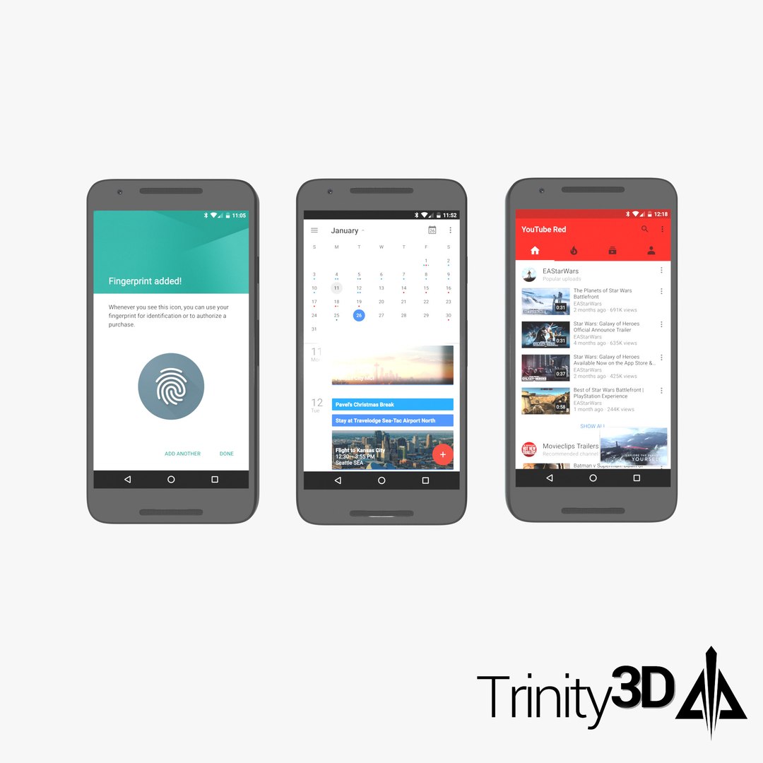 Set android phones model - TurboSquid 1595666