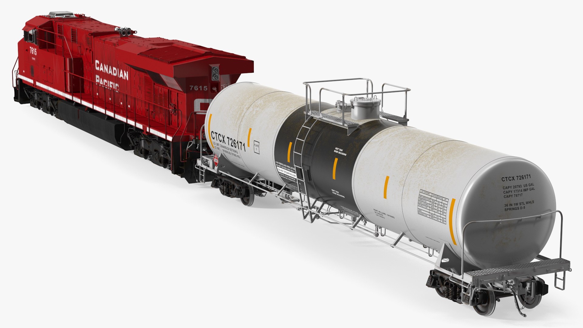 3D Red Train Locomotive With Tank - TurboSquid 1848688