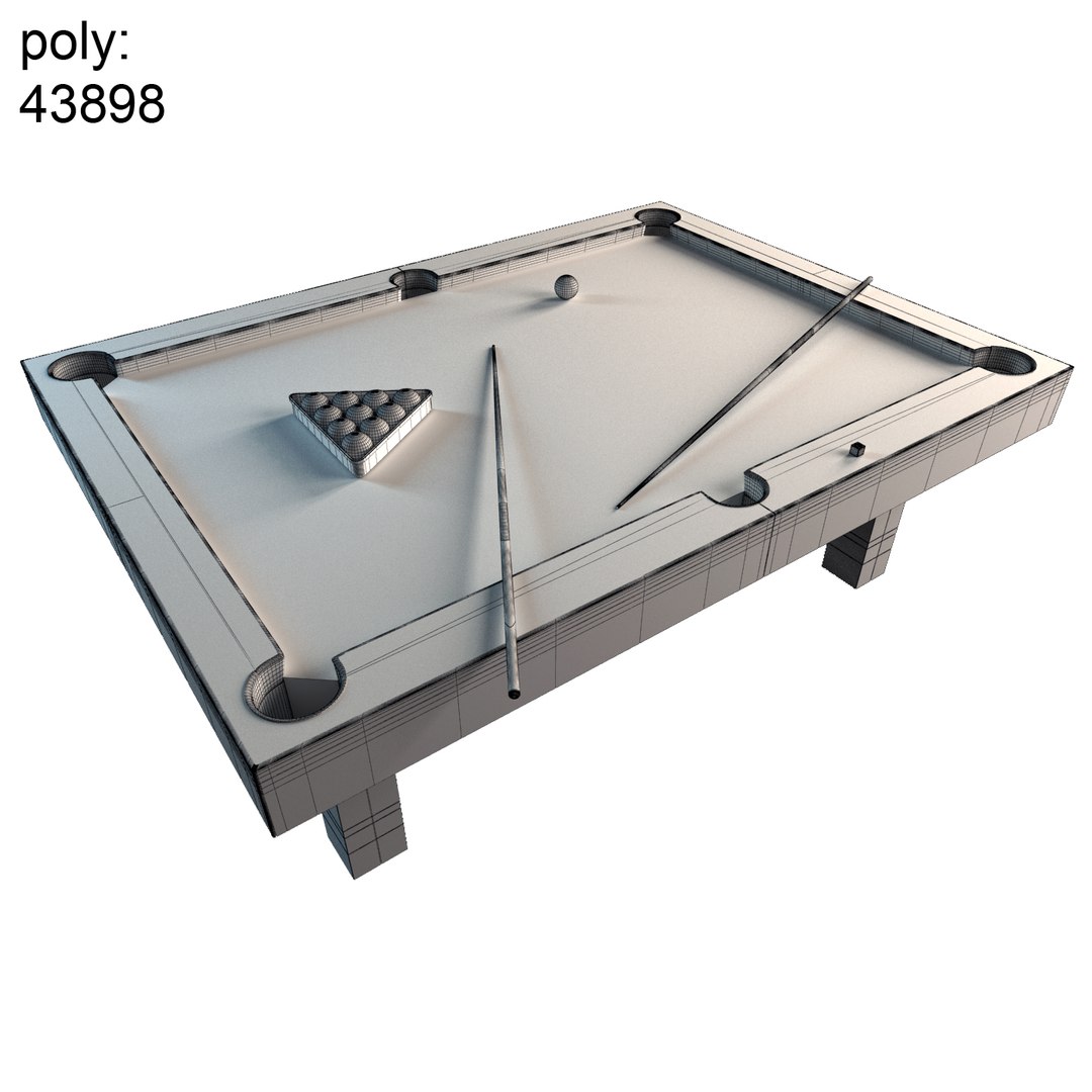 Pottery Barn Pool Table 3D Model - TurboSquid 1306717