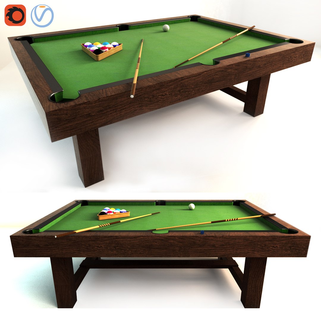 Pottery Barn Pool Table 3D Model - TurboSquid 1306717