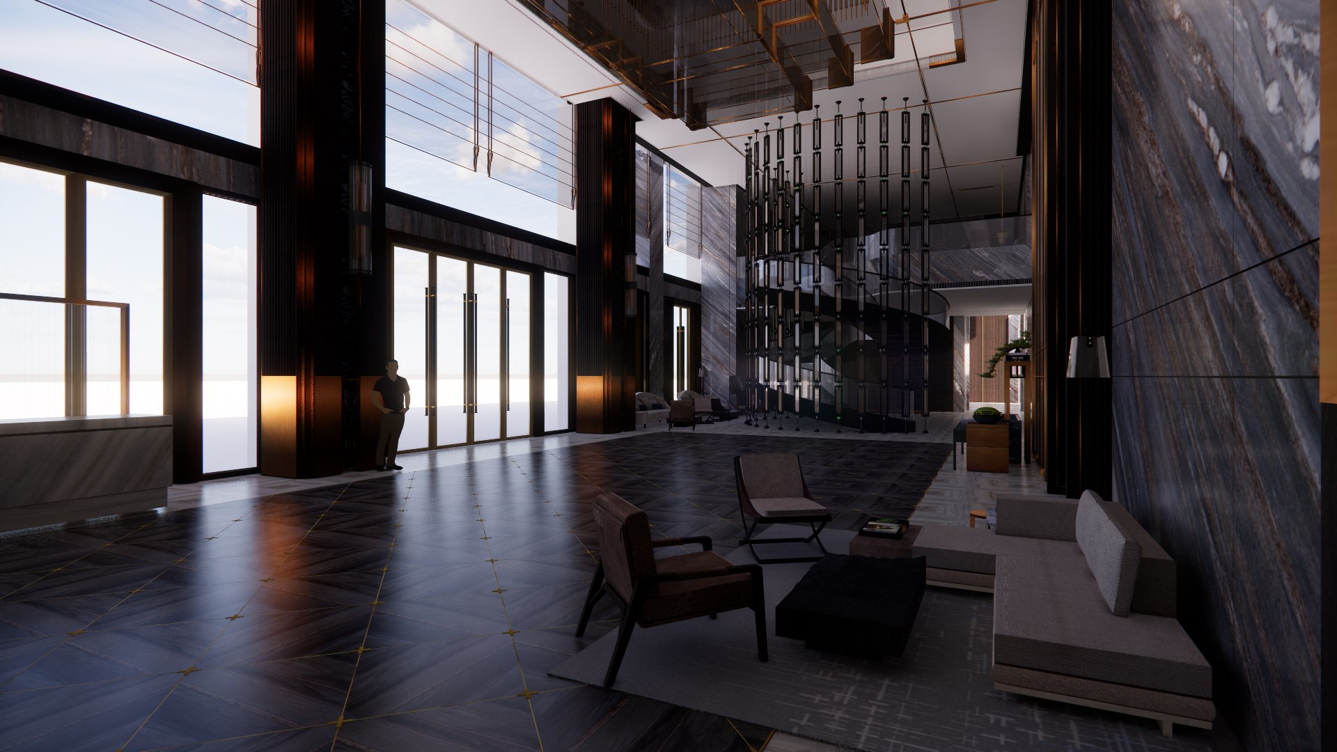 Hotel Lobby Interior-A8 3D Model - TurboSquid 2104483