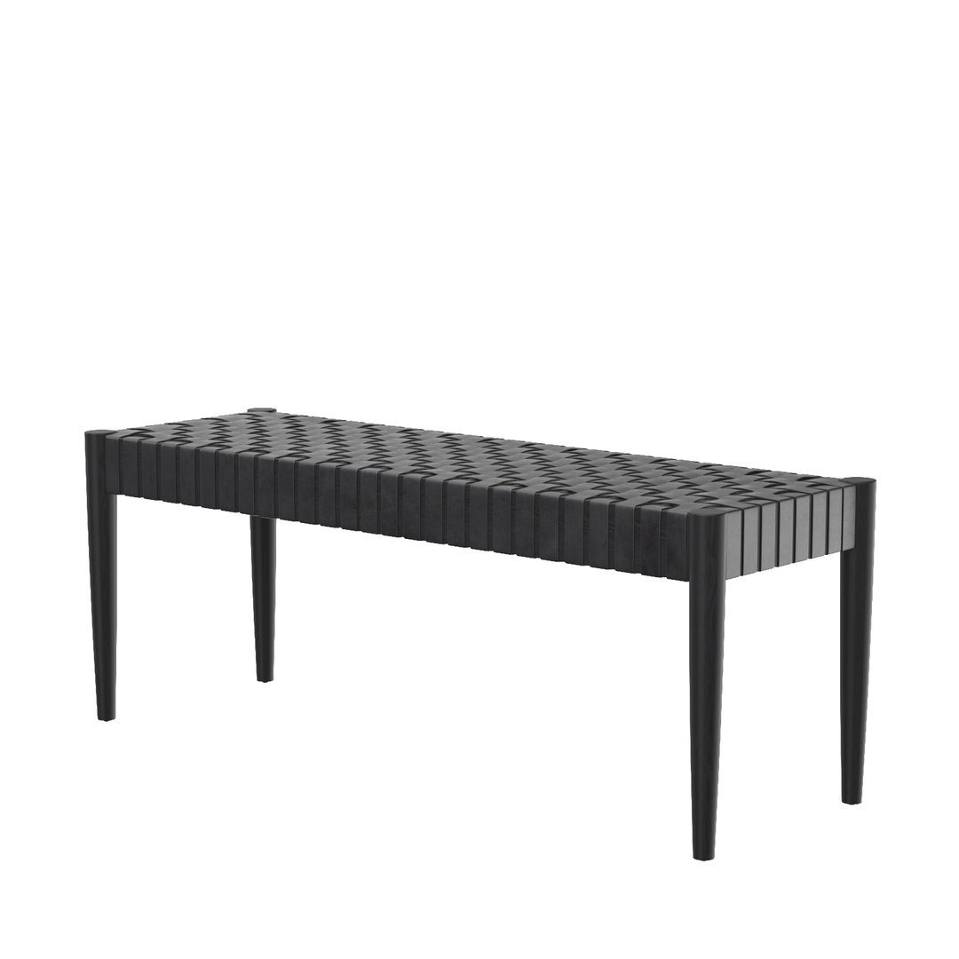 3D Amalia Leather Weave Bench BCH1001D - TurboSquid 2055521