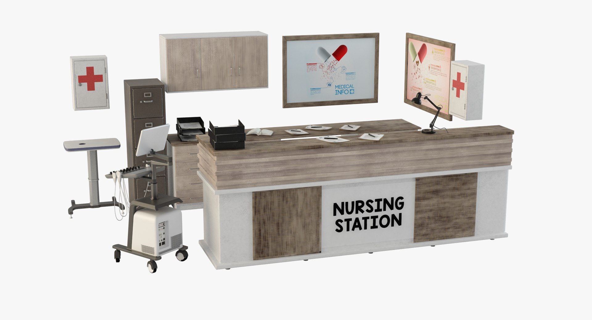 3D nursing station - TurboSquid 1360422