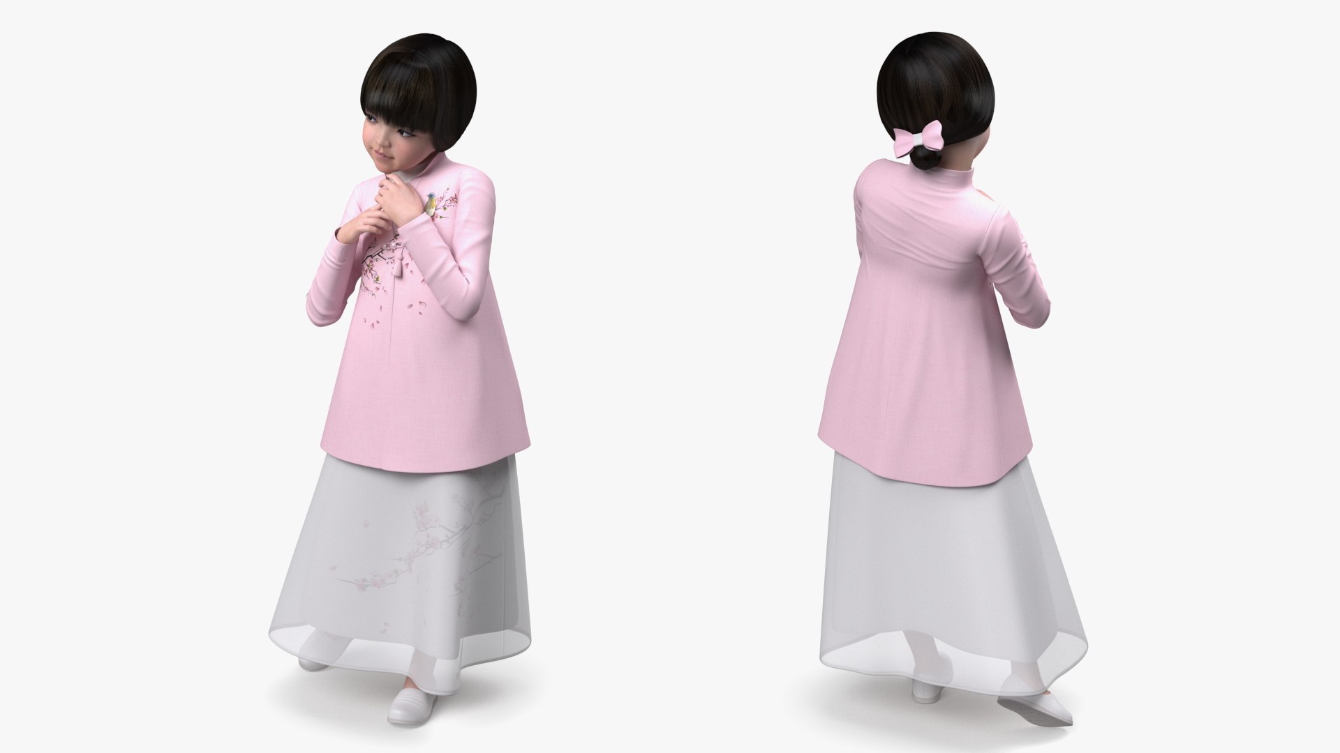 Shy Chinese Baby Girl 3D Model - TurboSquid 1971262