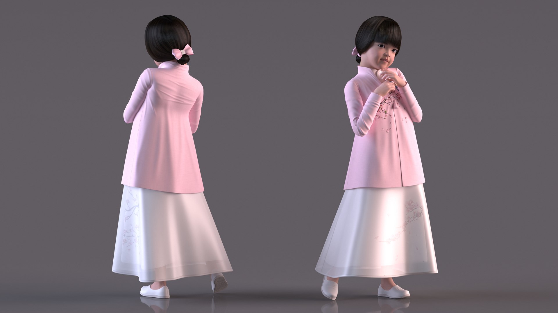 Shy Chinese Baby Girl 3D Model - TurboSquid 1971262