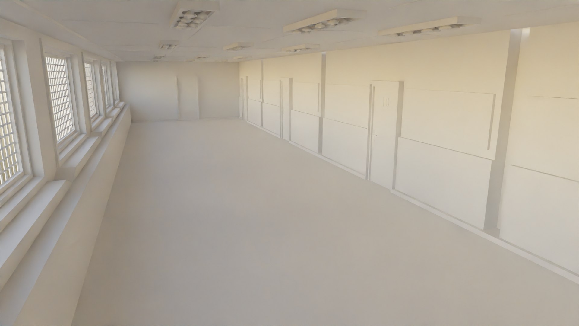 3D model Corridor Hallway No Material - TurboSquid 2178786