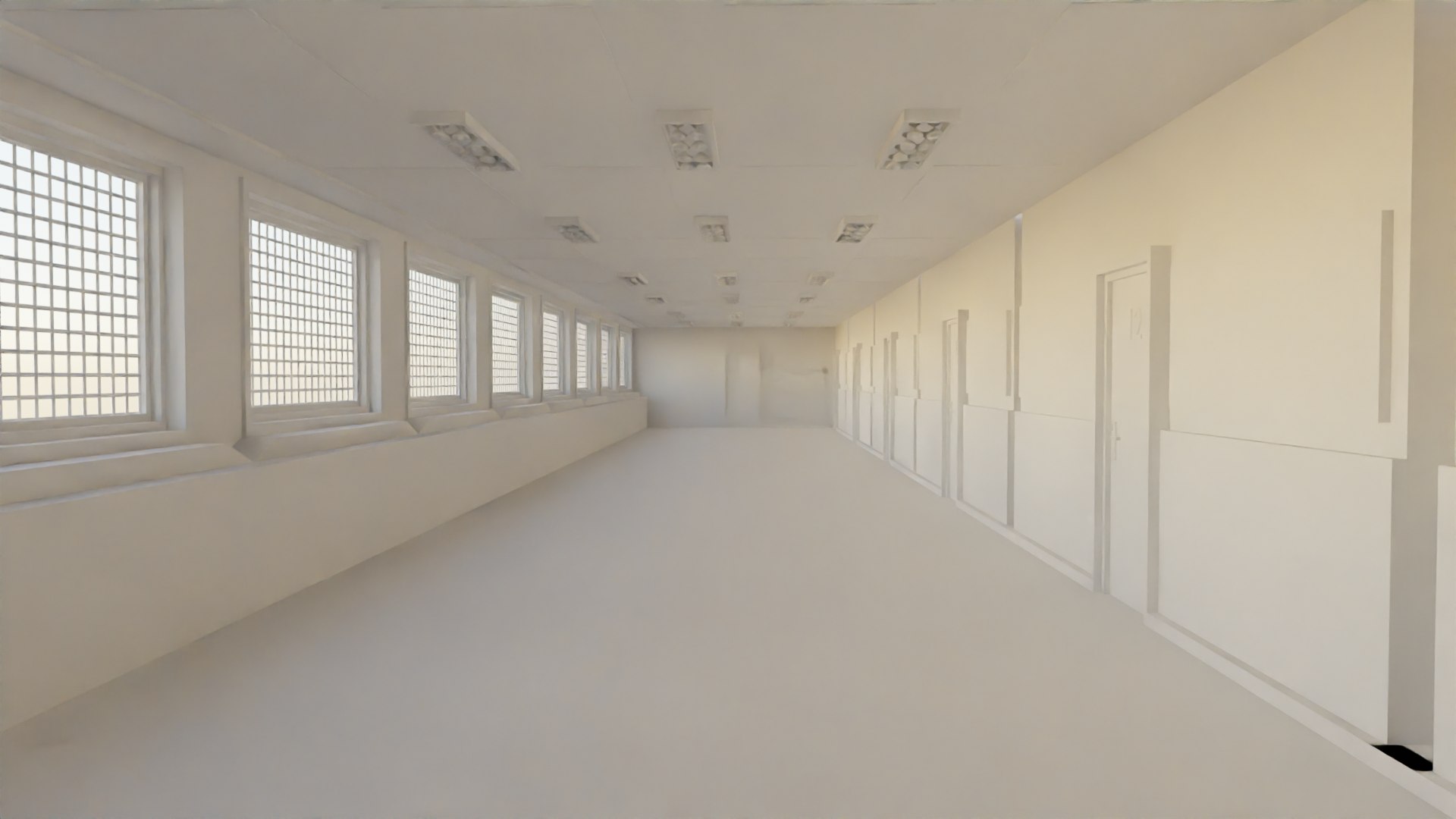 3D model Corridor Hallway No Material - TurboSquid 2178786