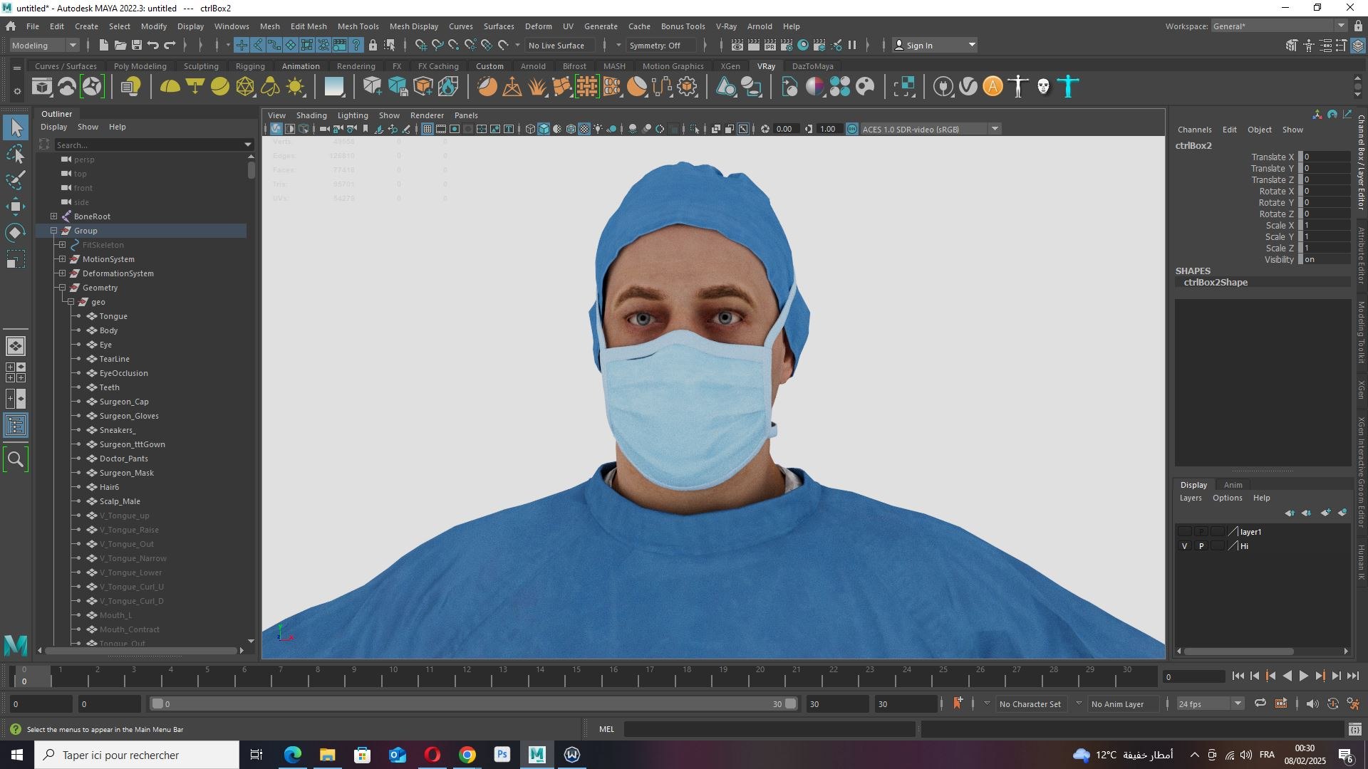 3D Model Cinematic Surgeon Model Fully Rigged For Animation Games ...