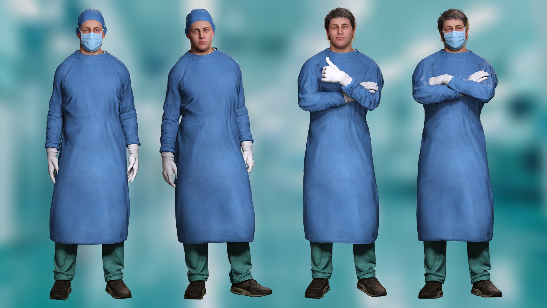 3D Model Cinematic Surgeon Model Fully Rigged For Animation Games ...