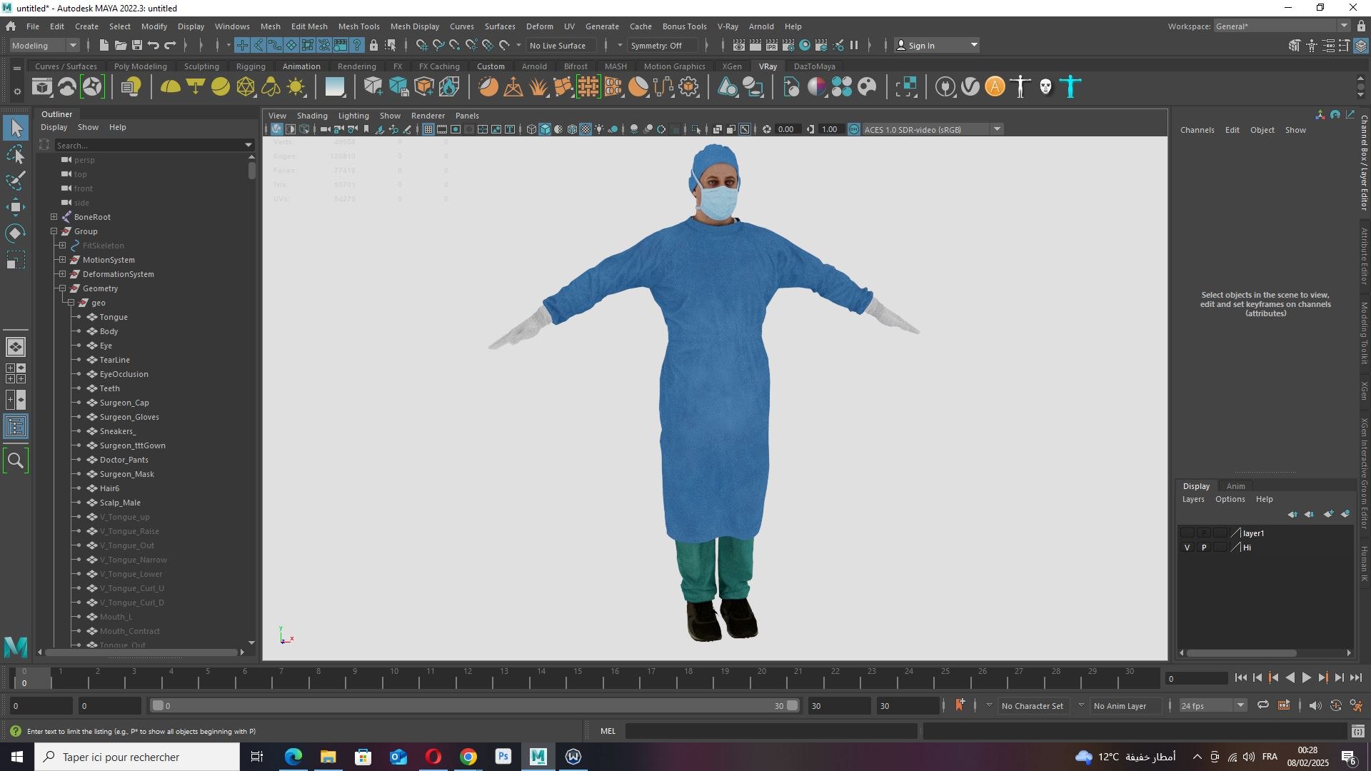 3D Model Cinematic Surgeon Model Fully Rigged For Animation Games ...