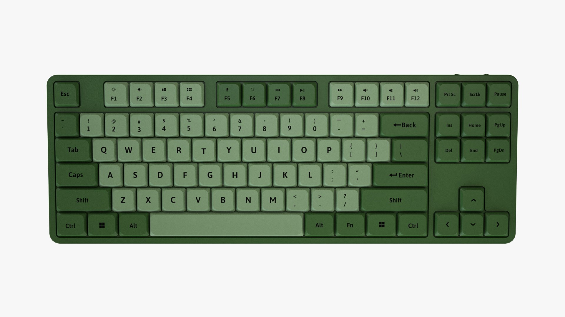Tenkeyless Keyboard Green 3D Model - TurboSquid 2074421