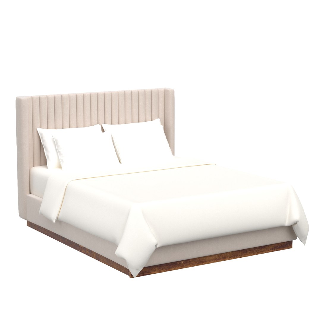 Mona Channeled Bed 3D Model - TurboSquid 2062959