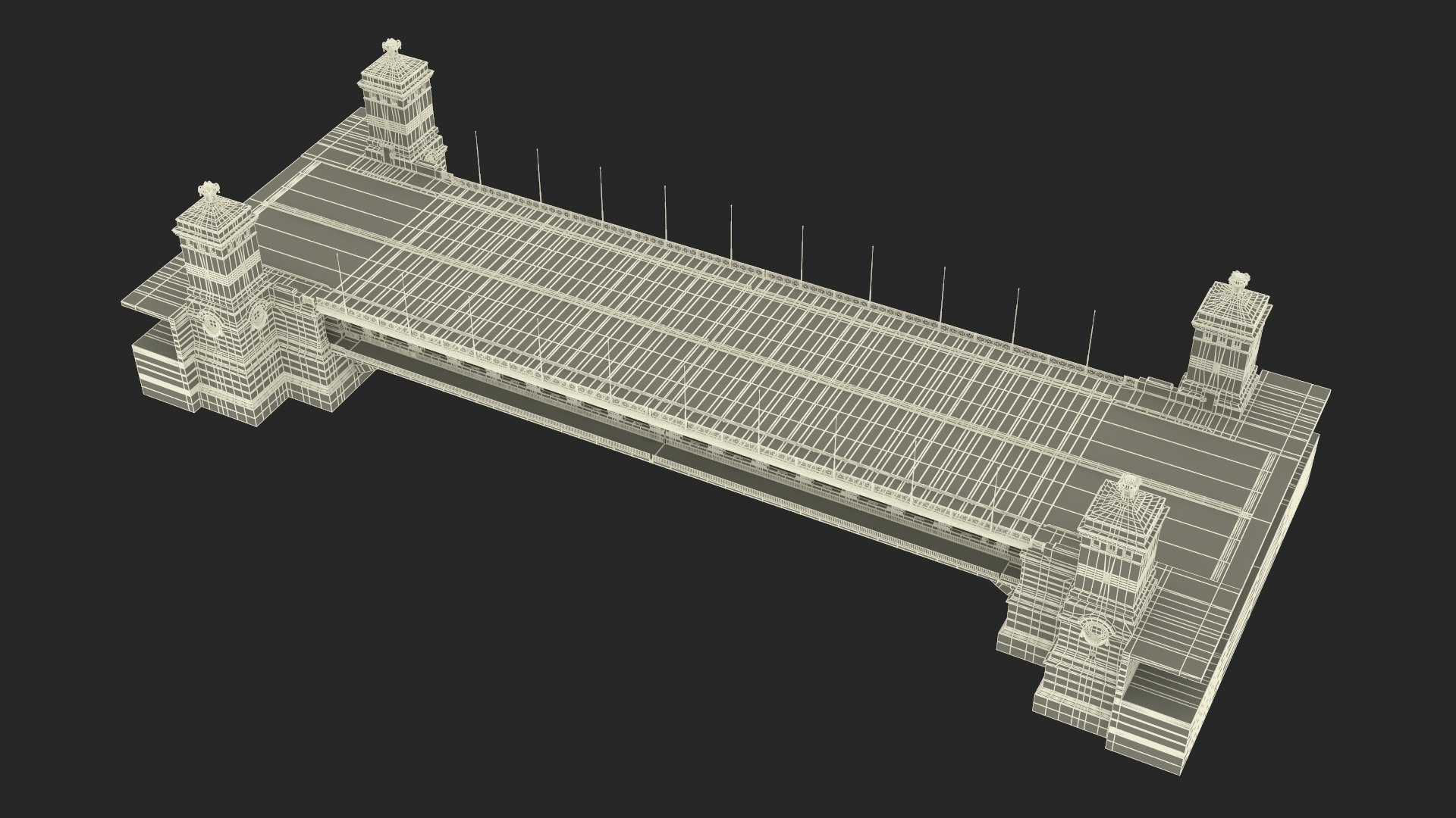 3D Chicago Drawbridge Lowered - TurboSquid 2283322