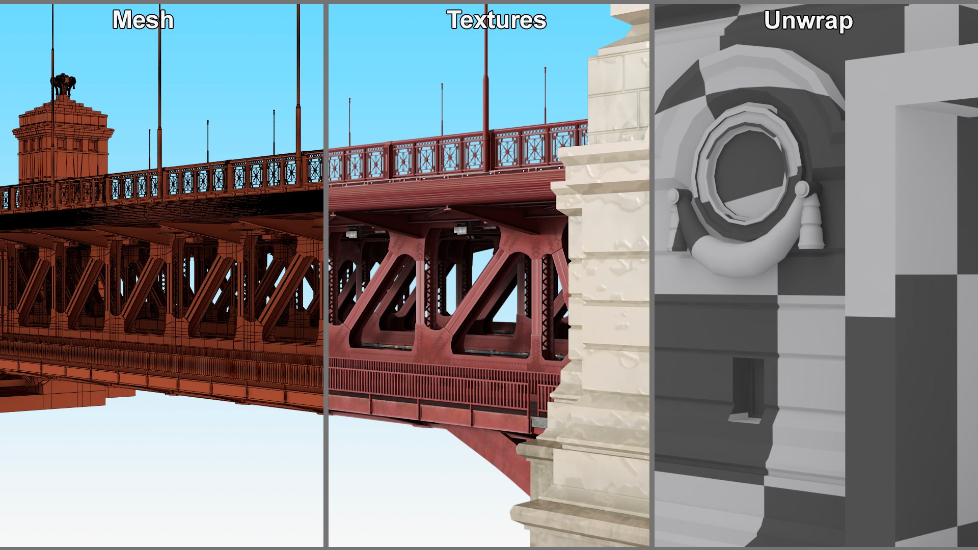 3D Chicago Drawbridge Lowered - TurboSquid 2283322