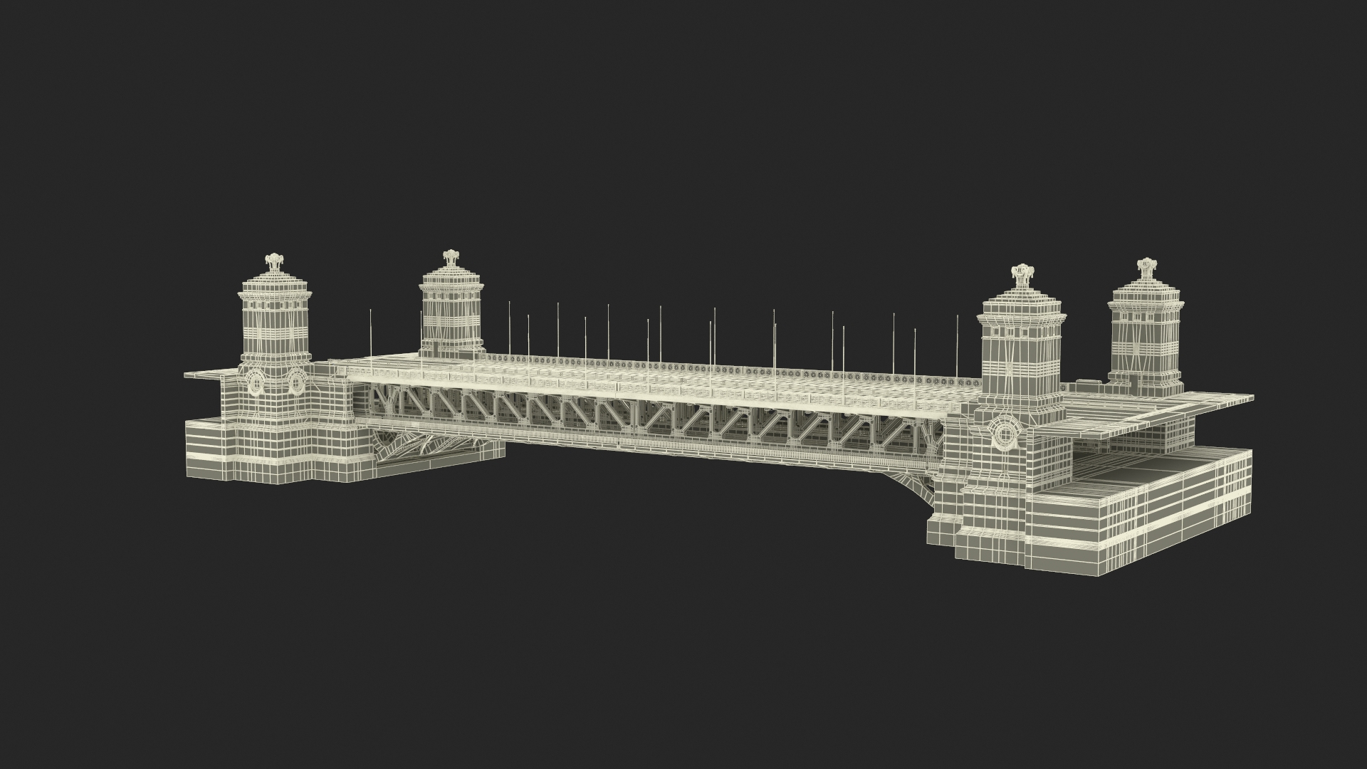 3D Chicago Drawbridge Lowered - TurboSquid 2283322