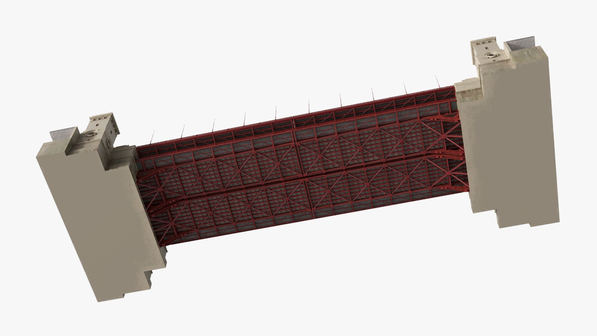 3D Chicago Drawbridge Lowered - TurboSquid 2283322